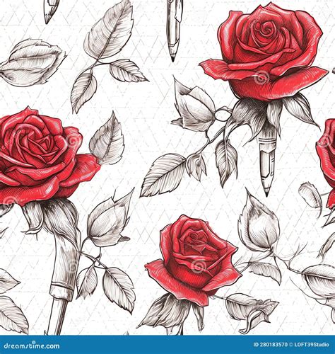 Generative Ai Seamless Hand Drawing Sketch Stock Illustration Illustration Of Geometric