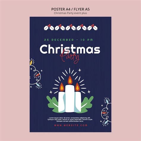 Plantilla de fiesta de navidad de diseño plano Archivo PSD Gratis
