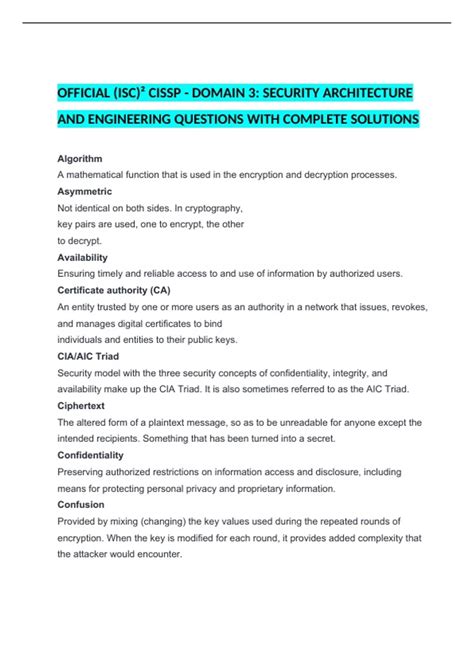 official isc ² cissp domain 3 security architecture and engineering