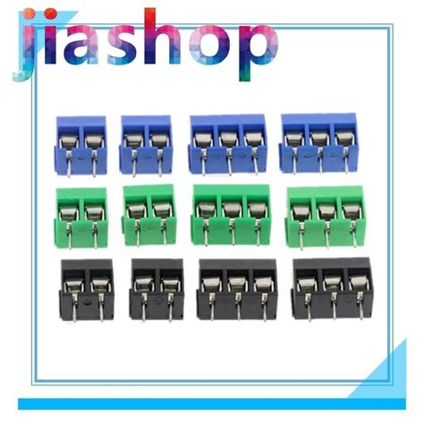 10pcs Kf301 2p Screw 5 0mm Terminal Block 2 Pin 3 Pin Pcb Terminal Block Connector New Shopee