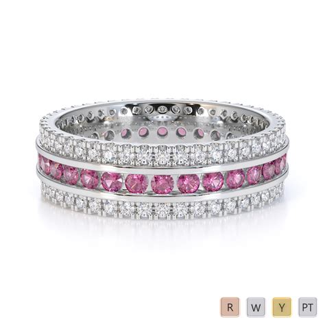 Gold Platinum Pink Sapphire And Diamond Full Eternity Ring Rz1526