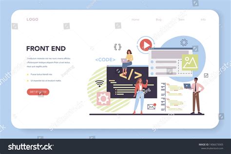 Programming Web Banner Landing Page Idea Stock Vector Royalty Free