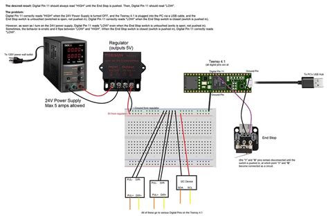 End Stop Digital Pin Stays Low When 3 3v Teensy Shares Ground With 5v Power Supply What Is