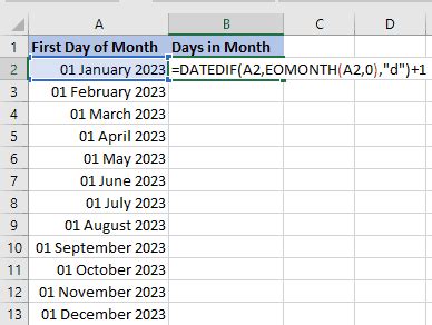 How To Get Total Days In Month In Excel 7 Easy Ways