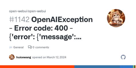 Openaiexception Error Code 400 Error Message Model Max