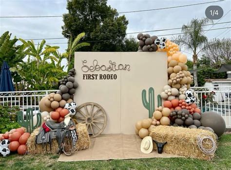 First Rodeo Birthday Party Decorations Balloon Arch Western Theme