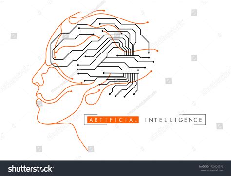 Human Big Data Visualization Futuristic Artificial Stock Vector