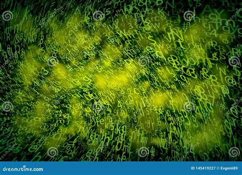abstract chaotic complicated crypto symbols twisted on black with