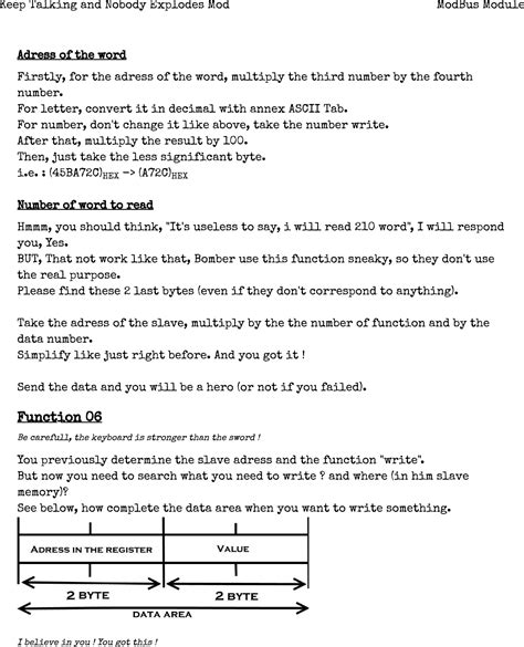ModBus Module âﬂ Keep Talking And Nobody Explodes Mod Bus Manual PDF V1 0