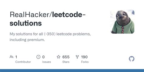 Github Realhackerleetcode Solutions My Solutions For All ~350 Leetcode Problems Including