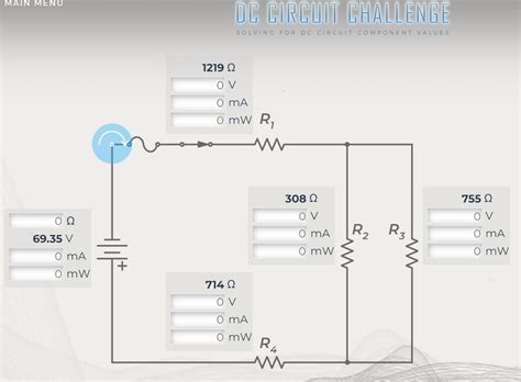 solved solving for dc circuit component values dc circuit