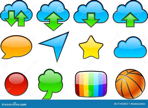 Vector Color Glossy Icons Stock Vector Illustration Of Circle 21162652