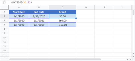 excel days function count days in 360 day year