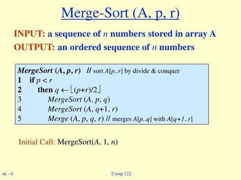 Ppt Divide And Conquer Merge Sort Powerpoint Presentation Free Download Id 1267444