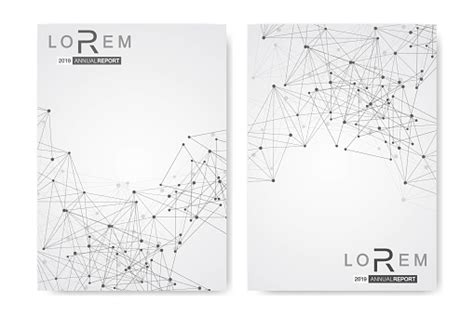 과학 브로셔 디자인 템플릿 벡터 전단지 레이아웃 연결된 선과 점이있는 분자 구조 잡지 전단지 표지 포스터 디자인을위한 요소와