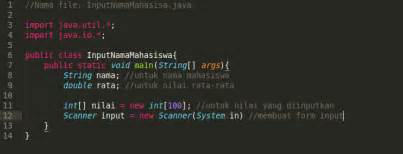 Program Java 7 Menghitung Nilai Rata Rata Mahasiswa