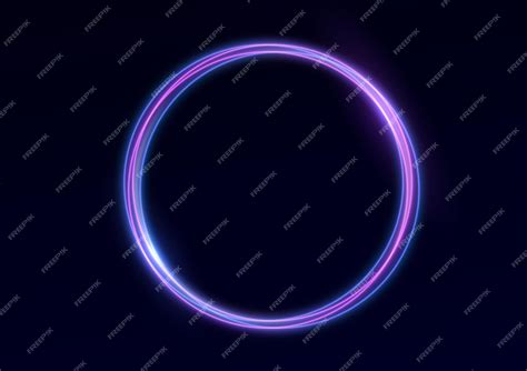 Premium Vector Neon Swirl Curve Blue Line Light Effect Abstract Ring