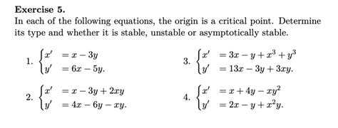 solved exercise 5 in each of the following equations the