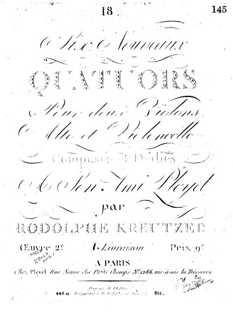 6 String Quartets Op2 Kreutzer Rodolphe Imslp