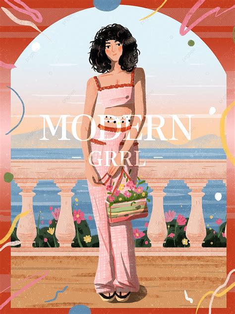 모던 여성 패셔니스타 근리 삽화 일러스트 패션 밀라노 디자인 위크 패션 위크 일러스트 Pngtree 로열티 무료