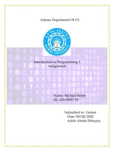 Programming Exercise