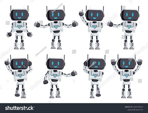 Robotic Characters Vector Set Design Robot Stock Vector Royalty Free