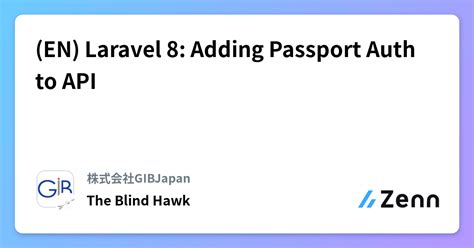 En Laravel 8 Adding Passport Auth To Api