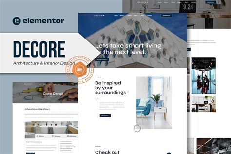 decore architecture and interior design elementor pro template kit