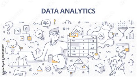 Data Analytics Doodle Banner Stock ベクター Adobe Stock