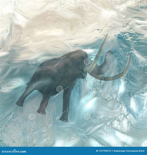 Ice Age Mammoth Frozen On An Iceberg Stock Illustration Illustration