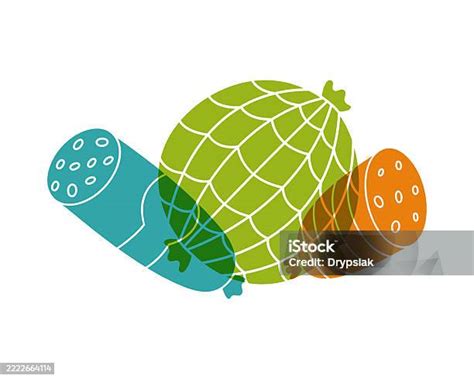 소시지 색상 아이콘입니다 훈제 햄 소시지 반제품 로고 템플릿 벡터 일러스트 레이 션 건강한 식생활에 대한 스톡 벡터 아트 및 기타 이미지 건강한 식생활 고기 날것