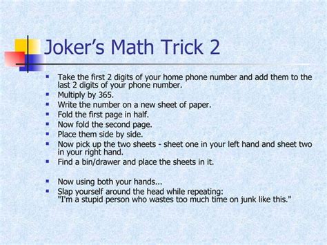 Amazing Maths Trick Ppt Phone Services Home Utilities