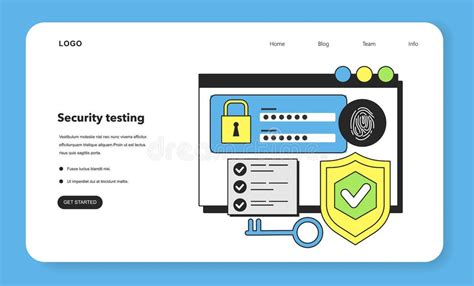 Security Testing Technique Web Banner Or Landing Page Software Testing Stock Vector