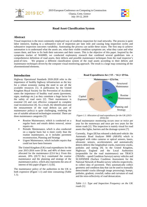 Pdf Road Asset Classification System