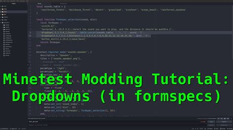 Minetest Modding Tutorial Dropdowns In Formspecs