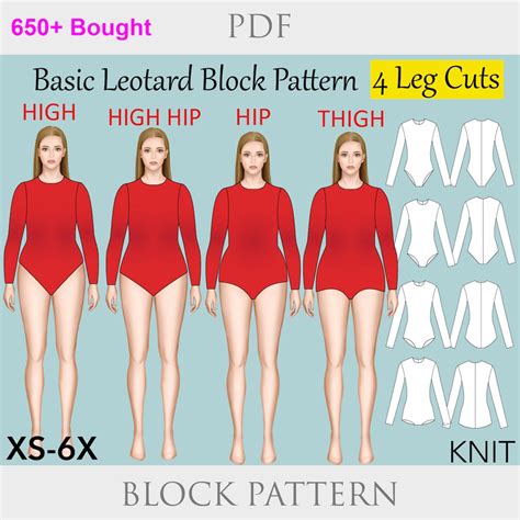 Womens Leotard Sewing Pattern Block Leotard Ballet Etsy