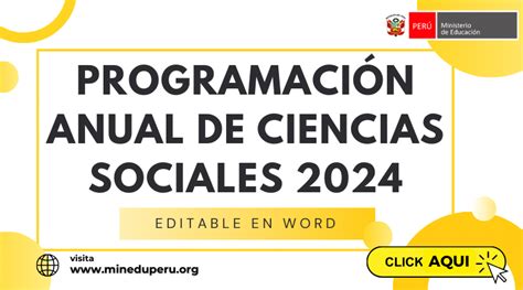 ProgramaciÓn Anual De Ciencias Sociales 2024 VersiÓn Editable En Word