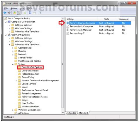 Ctrl Alt Del Change Password Missing In Windows 10 Super User
