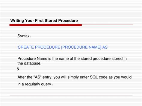 Ppt Stored Procedure Powerpoint Presentation Free Download Id4749055