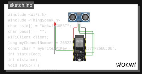 Ultra Sonic With Wifi Wokwi ESP32 STM32 Arduino Simulator