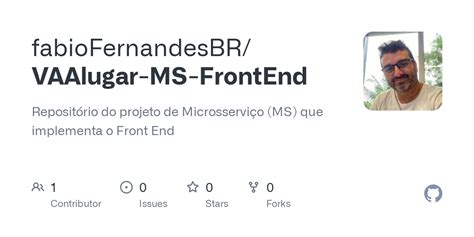 GitHub fabioFernandesBR VAAlugar MS FrontEnd Repositório do projeto de Microsserviço MS que