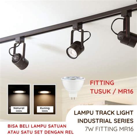 Jual Paket Lampu Sorot W Set Isi Rel M Track Light Rel MR Ver Hitam K