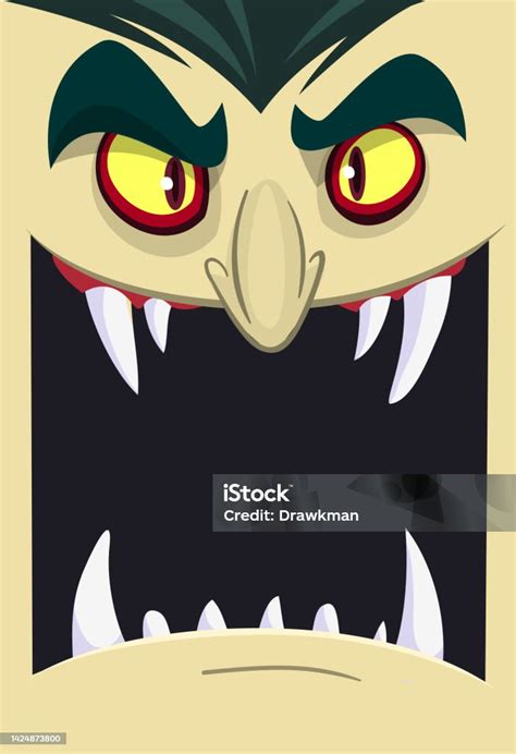 즐거운 할로윈 보내세요 드라큘라 얼굴 아바타 백작 큰 열린 입 혀 송곳니가있는 귀여운 만화 뱀파이어 캐릭터 가공의 인물에 대한 스톡 벡터 아트 및 기타 이미지 Istock