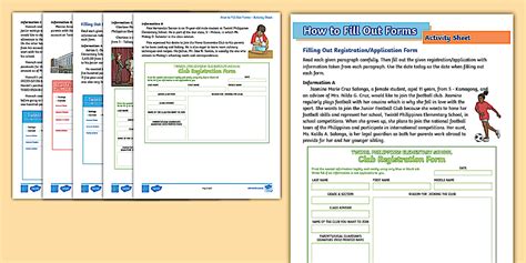 How To Fill Out Forms Activity Sheet Grade 5 Twinkl