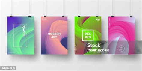 흰색 배경에 고립 된 유동적인 다채로운 디자인의 포스터 3차원 형태에 대한 스톡 벡터 아트 및 기타 이미지 3차원 형태 곡선 광고 Istock