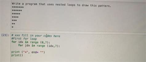 Solved Write A Program That Uses Nested Loops To Draw This
