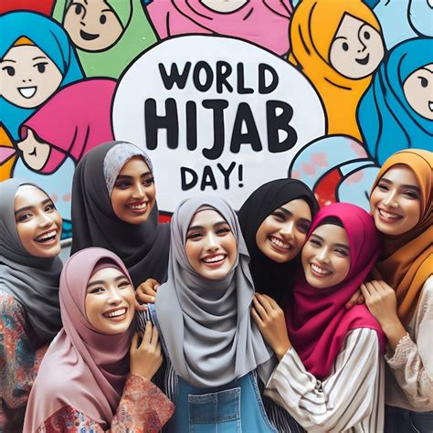 Premium Photo Women Celebrating World Hijab Day