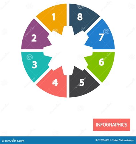 Circle Diagramm Infographic Element Color Flat Icon Stock Illustration