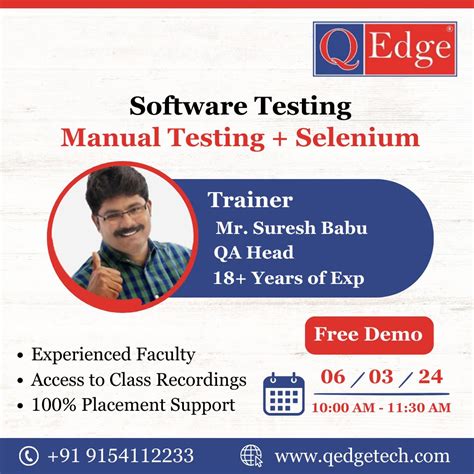 Qedge Technologies On Linkedin Softwaretesting Manualtesting Selenium Freedemo Qedgetech
