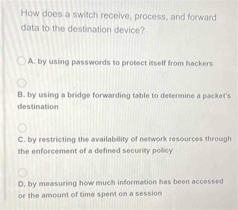 Solved How Does A Switch Receive Process And Forward Data To The